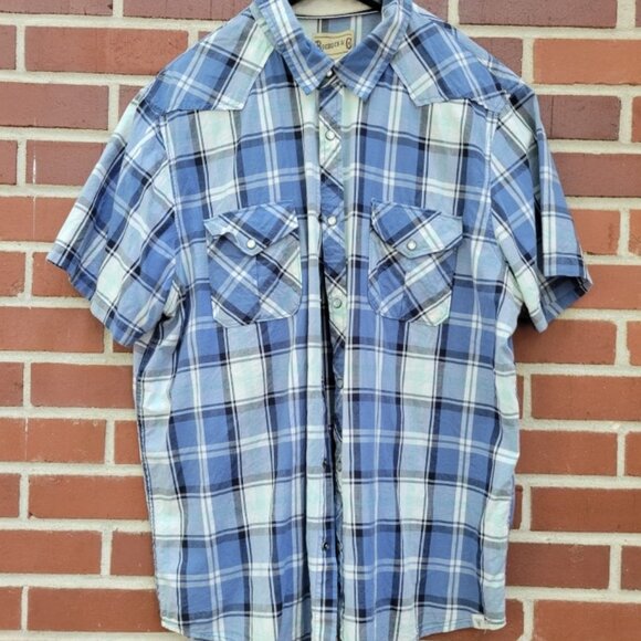 Sears Roebuck & Co. | Shirts | Mens Blue Plaid Shirt By Sears Roebuck ...